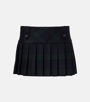 Miu Miu Plaid Virgin Wool Twill Miniskirt - Multicoloured