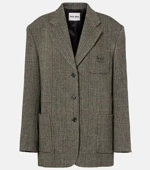 Miu Miu Chevron Virgin Wool Suit Jacket