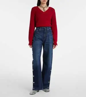 Sportmax High-rise Wide-leg Jeans - Blue