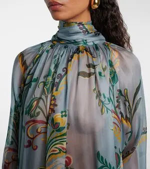 Etro Printed Silk Top - Blue
