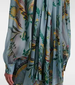 Etro Printed Silk Top - Blue
