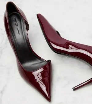 Khaite Jett D'orsay 85 Patent Leather Pumps - Burgundy