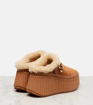 Chloé Nama 80 Platform Mules - Brown