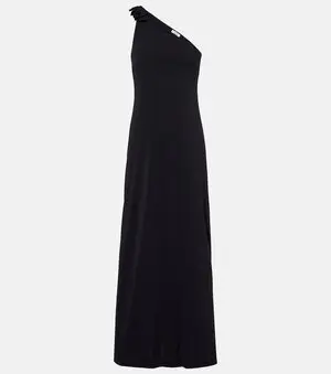 ERES Bow-detail One-shoulder Maxi Dress - Black