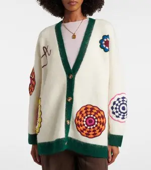 ALEMAIS Alémais Crochet-trimmed Cardigan - Beige