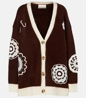 ALEMAIS Alémais Crochet-trimmed Cardigan - Brown