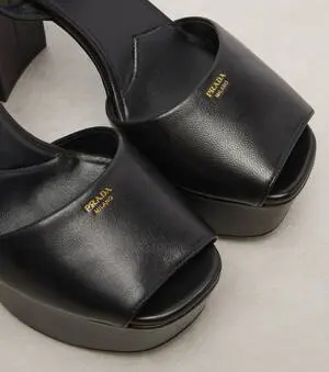 Prada Leather Platform Sandals