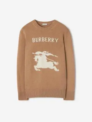 Burberry Equestrian Knight Wool-Cashmere Jumper - Brown