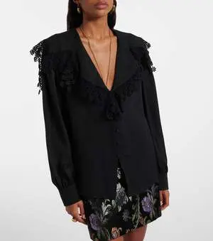 Chloé Embroidered Silk Blouse