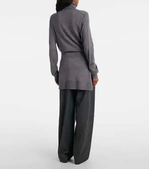 TOTEME Turtleneck Wool And Silk Sweater - Grey
