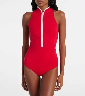 Hunza G Katya Zip-up Swimsuit - Red