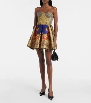 Versace Printed Cotton Corset Bodysuit
