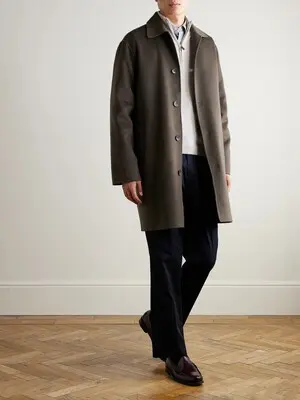 N.peal Cashmere Tucci Leather-trimmed Half-zip Sweater - Gray