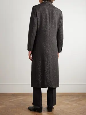 TOM FORD Double-breasted Sequin-embellished Wool-blend Twill Coat