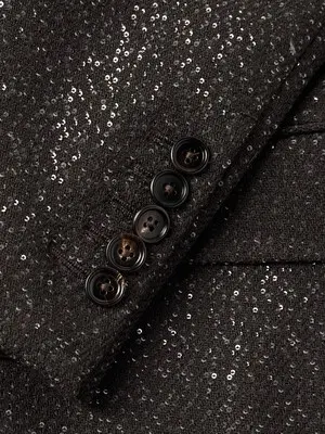 TOM FORD Double-breasted Sequin-embellished Wool-blend Twill Coat