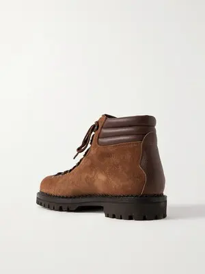 YUKETEN Vettore Leather-trimmed Suede Boots