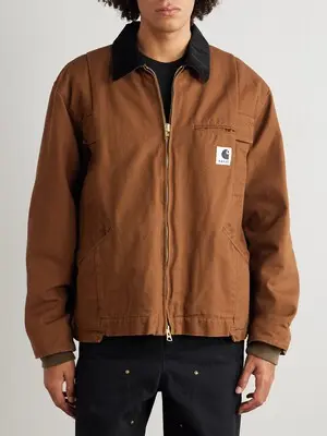 Sacai X Carhartt Wip Panelled Cotton-canvas Jacket - Neutrals