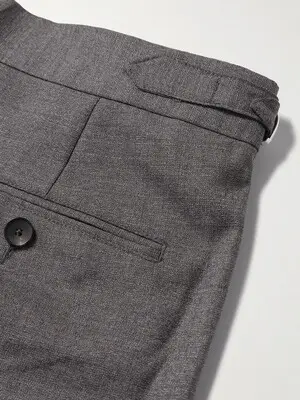 Mr P. Steve Pleated Wool Tapered Trousers - Gray