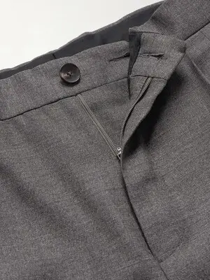 Mr P. Steve Pleated Wool Tapered Trousers - Gray