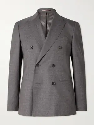 Mr P. Slim-fit Double-breasted Wool Suit Jacket