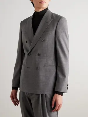 Mr P. Slim-fit Double-breasted Wool Suit Jacket
