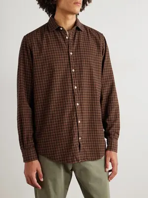 Massimo Alba Canary Checked Cotton-flannel Shirt - Red