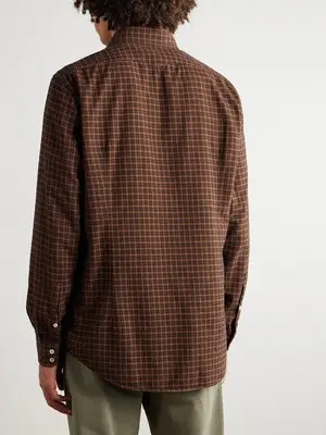 Massimo Alba Canary Checked Cotton-flannel Shirt - Red
