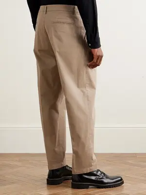 Massimo Alba Stan Tapered Pleated Trousers - Neutrals