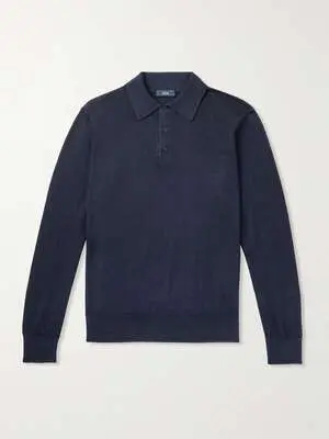 Herno Wool Polo Shirt - Navy