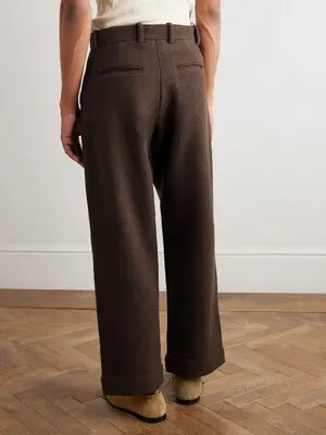 KARTIK RESEARCH Straight-leg Pleated Brushed-wool Trousers