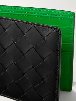 Bottega Veneta Intrecciato Leather Billfold Wallet - Black