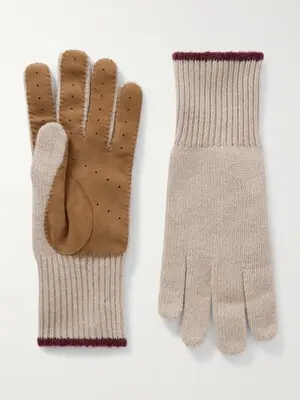 Brunello Cucinelli Ribbed Cashmere Gloves - Neutrals