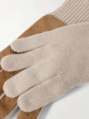 Brunello Cucinelli Ribbed Cashmere Gloves - Neutrals
