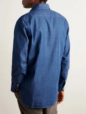 DE PETRILLO Cotton-chambray Shirt - Blue