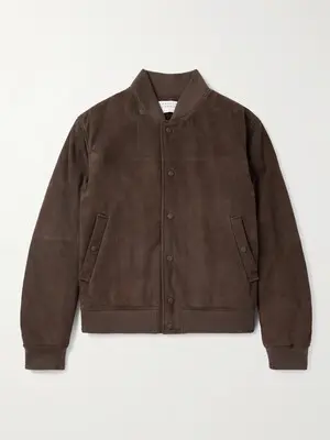 Gabriela Hearst Slim-fit Padded Suede Bomber Jacket