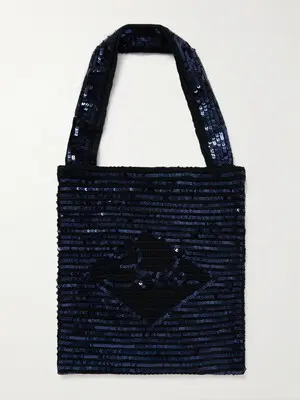 BODE Spotlight Sequin-embellished Wool Tote - Black