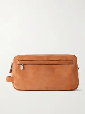 Brunello Cucinelli Suede Wash Bag - Brown
