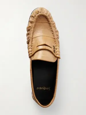 Saint Laurent Le Loafer Eel Loafers - Neutrals