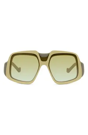 Loewe Anagram 61mm Geometric Sunglasses Shiny Beige/gradient Roviex