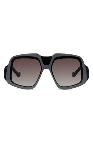 Loewe Anagram 61mm Geometric Sunglasses - Shiny Black/bordeaux