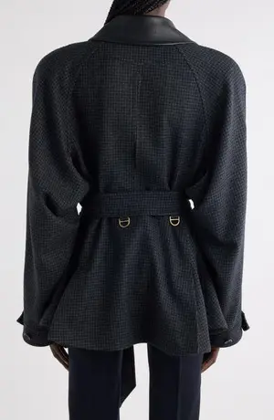Chloé Houndstooth Virgin Wool Hunting Jacket
