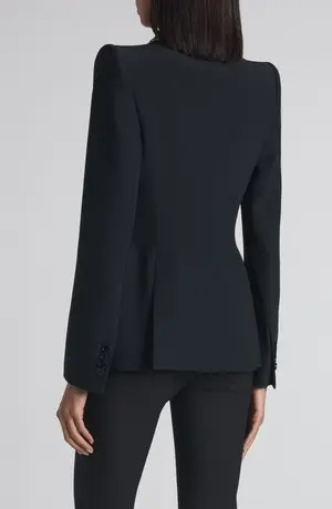 Alexander McQueen Embellished Lapels Crepe Blazer