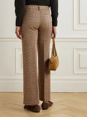 Missoni Caperdoni Wool And Cotton-blend Straight-leg Trousers - Brown