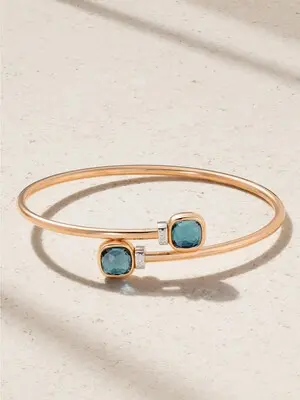 Pomellato Mini Nudo Bangle With Topaz And Diamond - Gold