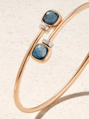 Pomellato Mini Nudo Bangle With Topaz And Diamond - Gold