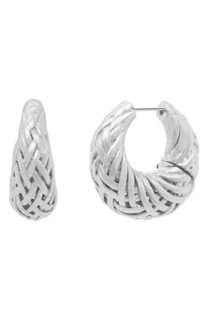 DEAN DAVIDSON Cinta Woven Hoop Earrings - Silver