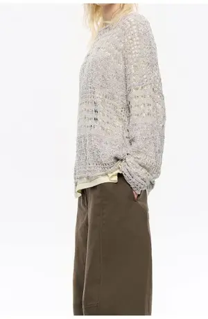 Bimba Y Lola Lurex Openwork Knit Sweater