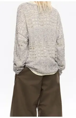 Bimba Y Lola Lurex Openwork Knit Sweater