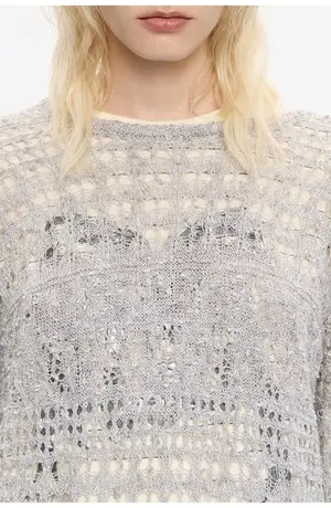 Bimba Y Lola Lurex Openwork Knit Sweater