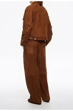 Bimba Y Lola Suede Leather Cropped Jacket